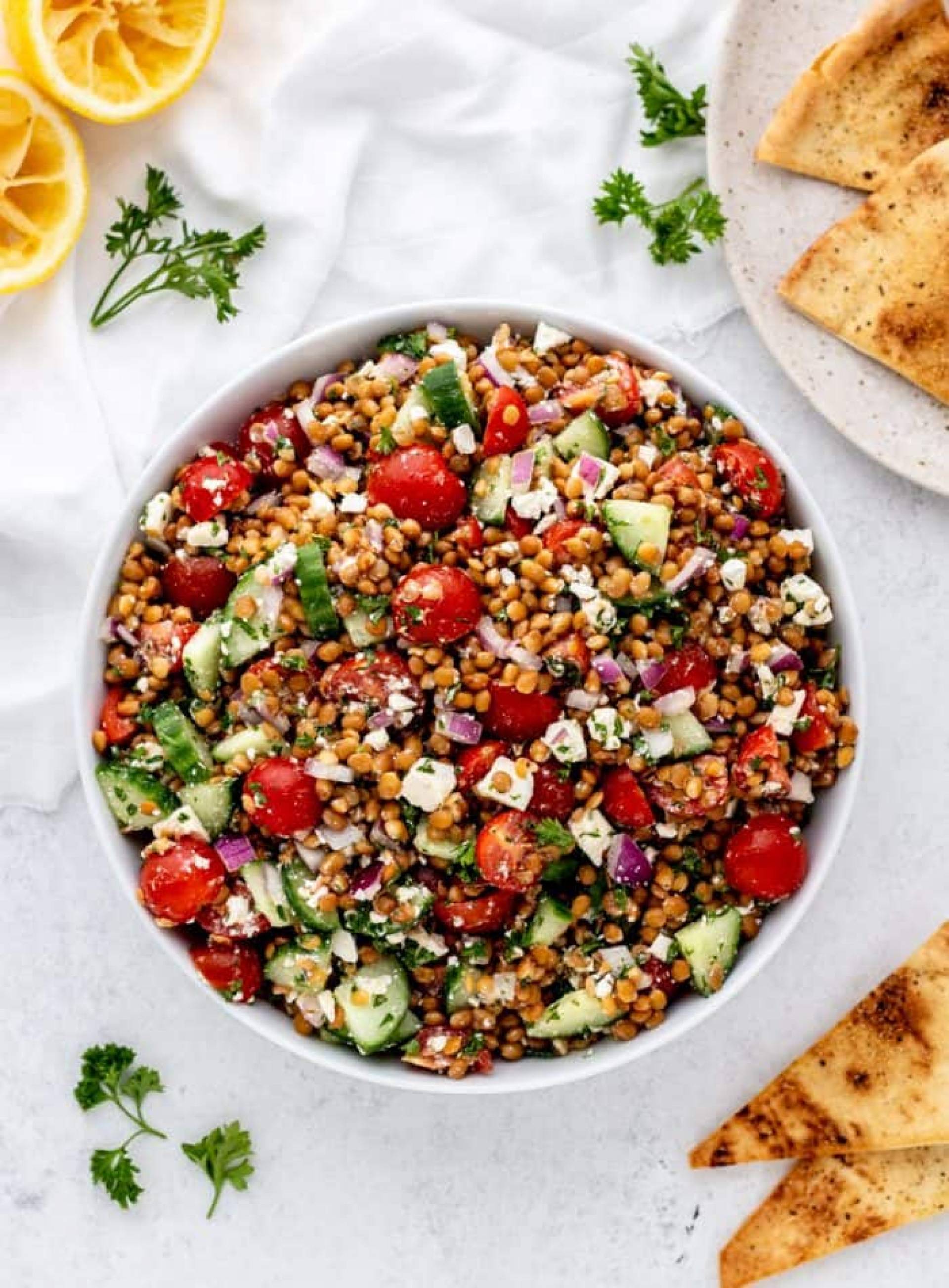 Greek Lentil Salad (Dairy-Free) - Meal JOY
